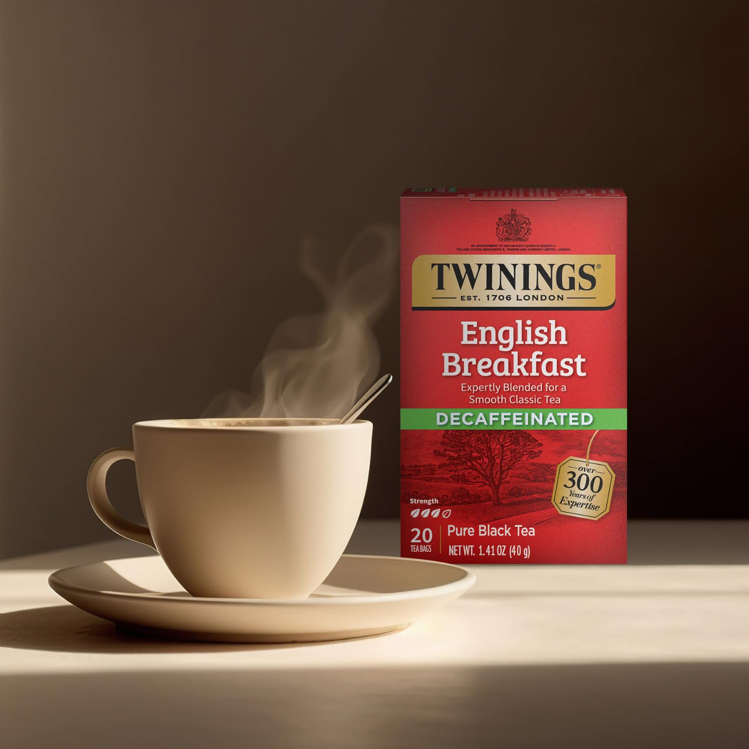 Twinings English Breakfast Decaffeinated Tea, Decaf Black Tea Bags Individually Wrapped, 20 Count Ea (Pack of 3)