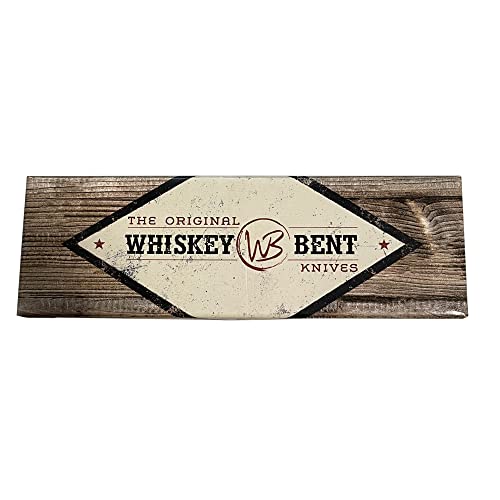 WHISKEY BENT HAT CO. Mini Skinner 440 Steel Fixed Blade Knife w/Leather Sheath (Tooled Leather)