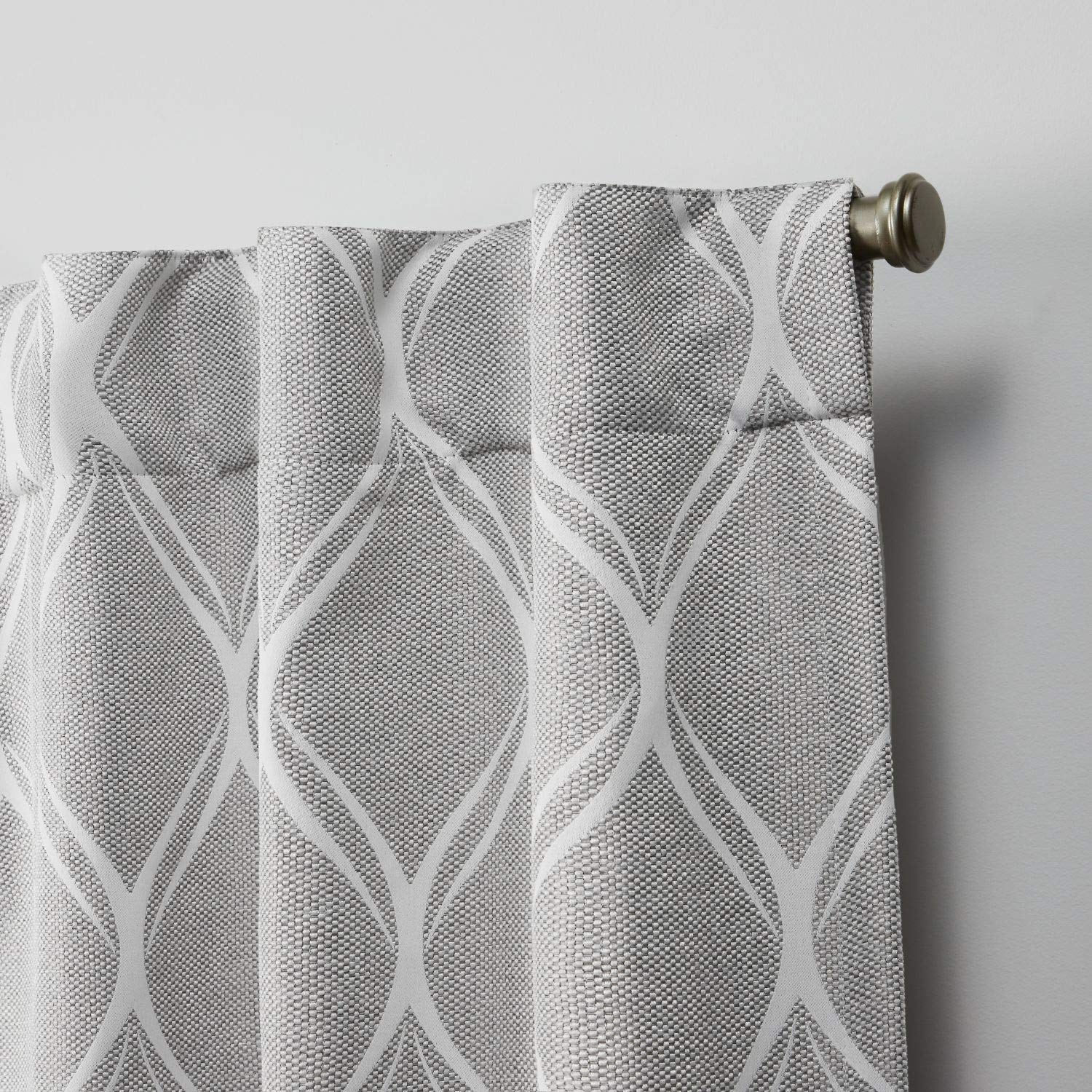 Nicole Miller Circuit Curtain Panel, 52x84, Ash Grey, 2 Panels