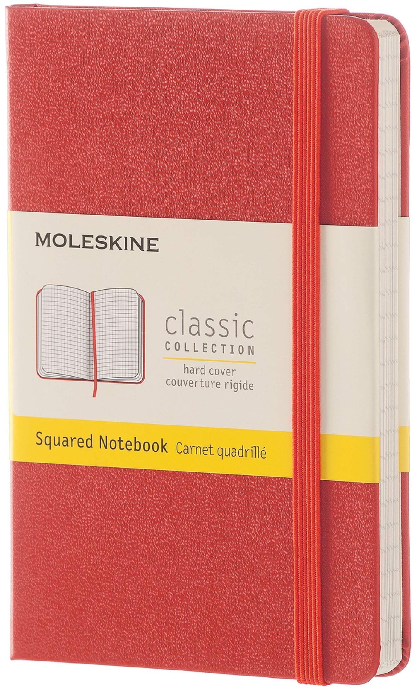 Moleskine Classic Notebook, Pocket, Squared, Coral Orange, Hard Cover (8051272893731)