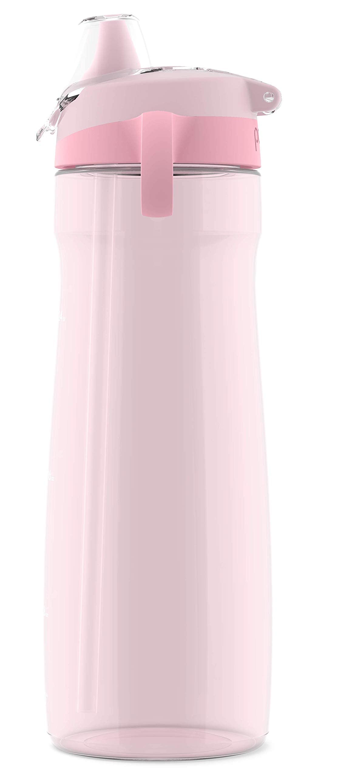 Pogo BPA-Free Tritan Plastic Water Bottle with Soft Straw, 32 Oz, Pink Satin