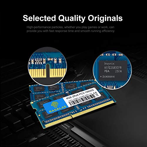 Rasalas 4GB DDR3 1333MHz SODIMM PC3-10600 10600s 204Pin Non-ECC Unbuffered SDRAM Memoria Notebook Laptop RAM Memory Upgrade Module CL9 4 GB Single