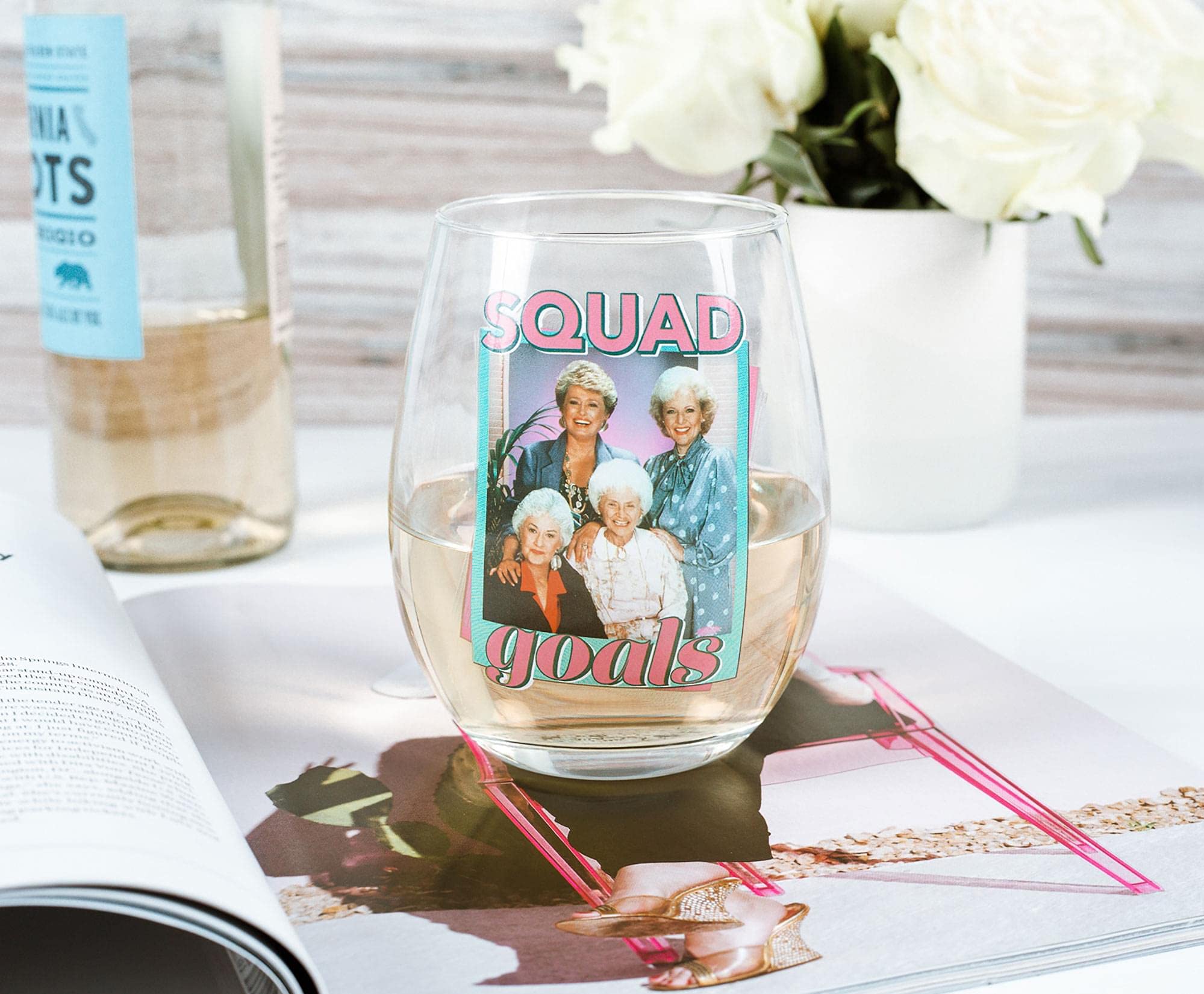 Silver Buffalo The Golden Girls Squad Goals Stemless Glass | Holds 20 Ounces