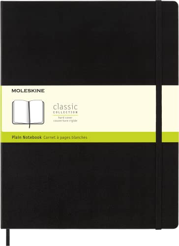 Moleskine Classic Notebook, Hard Cover, XXL (8.5" x 11") Plain/Blank, Black, 192 Pages