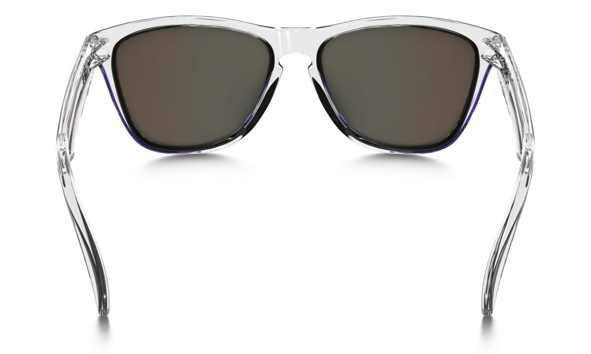 Oakley Frogskins Sunglasses Crystal Clear with Prizm Sapphire Iridium Lens 55mm