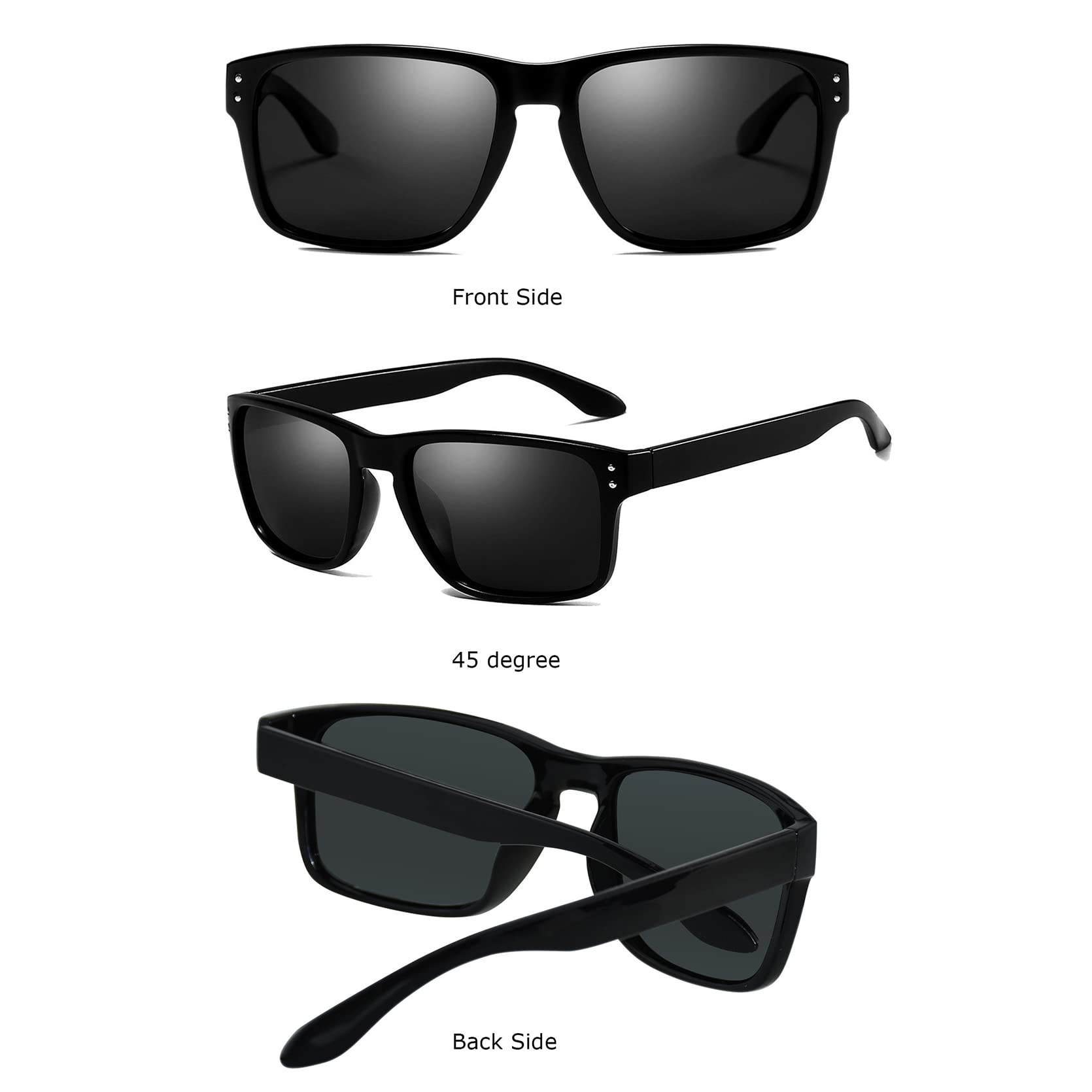 MOFLYOM Polarized Sunglasses for Men Women Driving Fishing Unisex Vintage Rectangular Sun Glasses