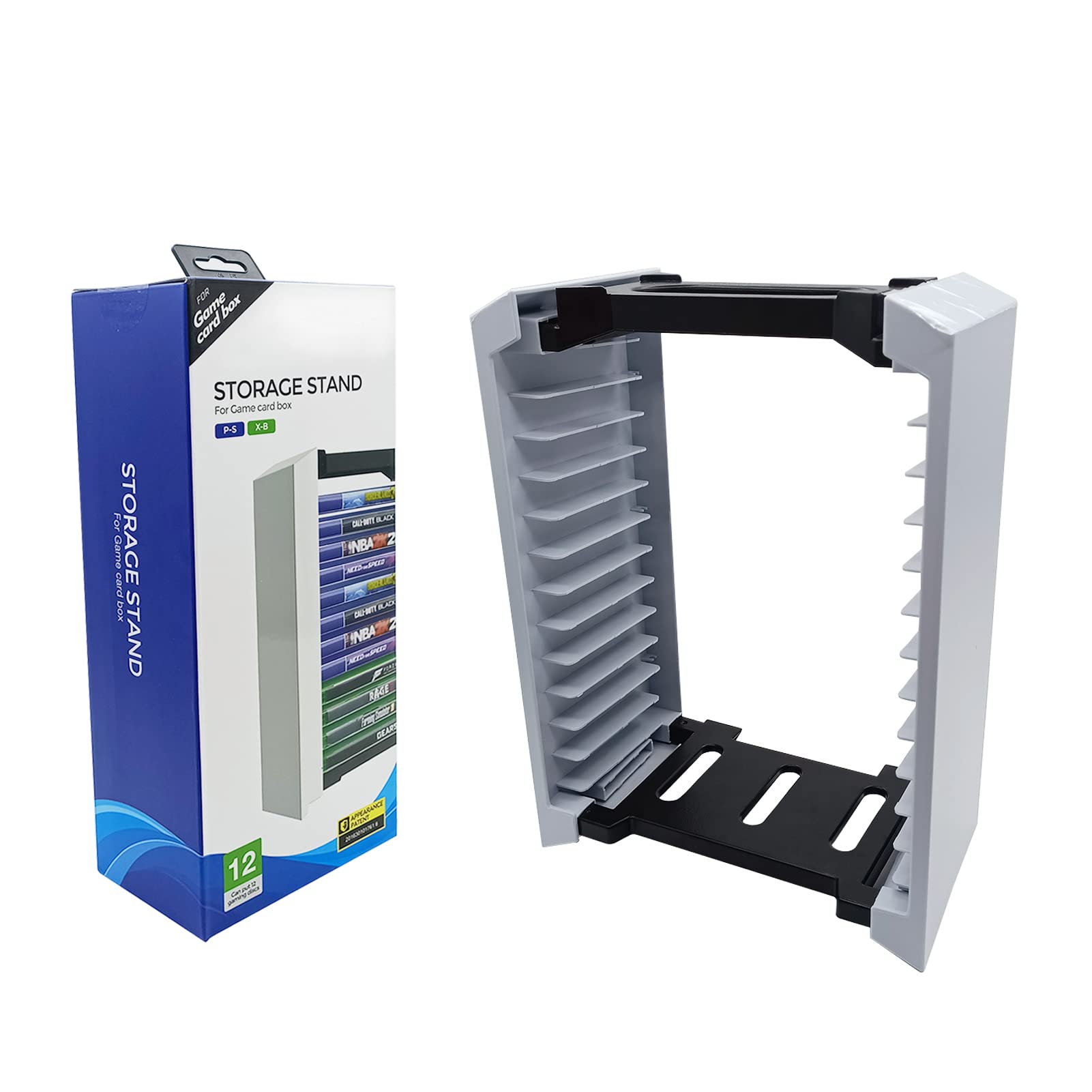 Video Game Storage Tower Game Holder Game Disk Rack Stores 12 Game or Blu-Ray Discs for Nintendo Switch PS5 Playstation 4 Xbox Movies Small Game Holder