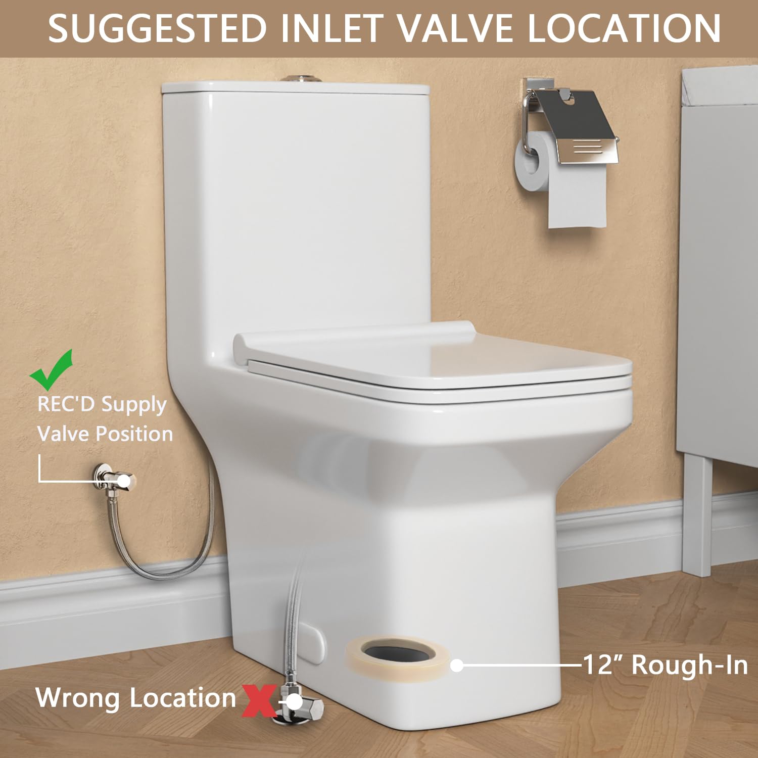 One Piece Toilet, DeerValley DV-1F0071 Modern Elongated Toilet Power Dual Flush 1.1/1.6 GPF Toilet for Bathroom 12" Rough in Rectangular Bowl, 1000g MaP