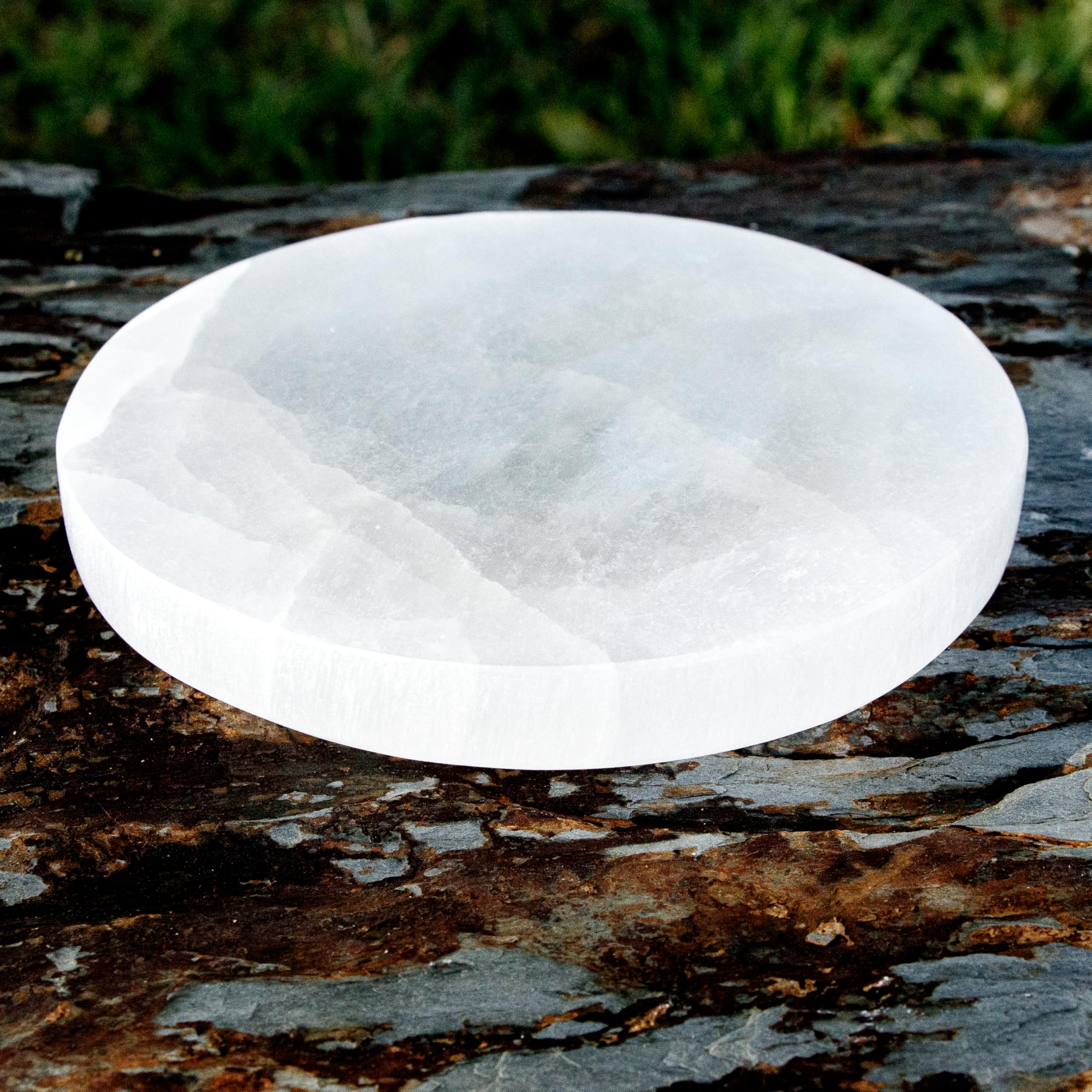 Om Zone Selenite Charging Plate for Cleansing Crystals & Healing Stones, Meditation, Reiki, Protection Crystals, Spiritual Gift (1, 4β x 6β Rectangle)