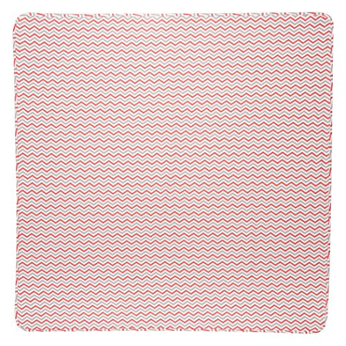 Trend Lab Coral and Gray Chevron Flannel Swaddle Blanket - Chevron Print Cotton, Coral, Gray and White, 48 in x 48 in