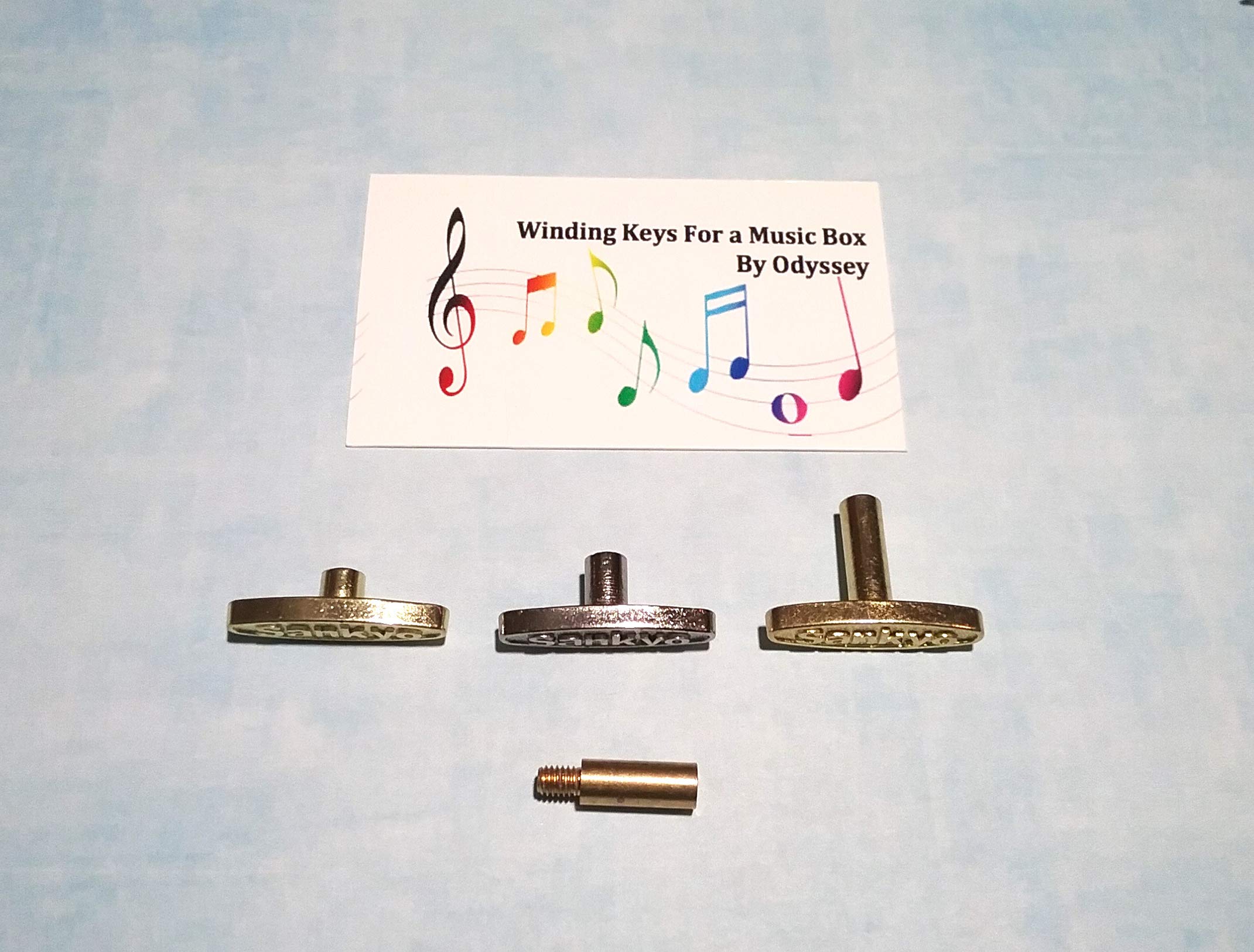 Odyssey Online Music Box Winding Key Set Short to Long - - Three Keys with 1/2 Inch Extender - - Gold and Silver - - 1/4, 1/2, 3/4 inch Plus Extension - - Best Choice - - Winder Winding Long Keys