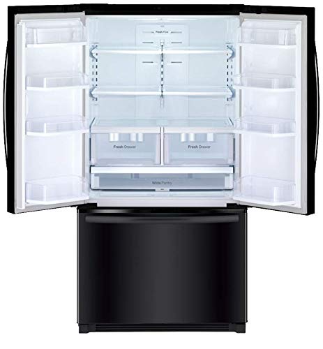 Winia WRFS26ABBD French Door Non-Dispenser Refrigerator, 26.1 Cu.Ft, Black