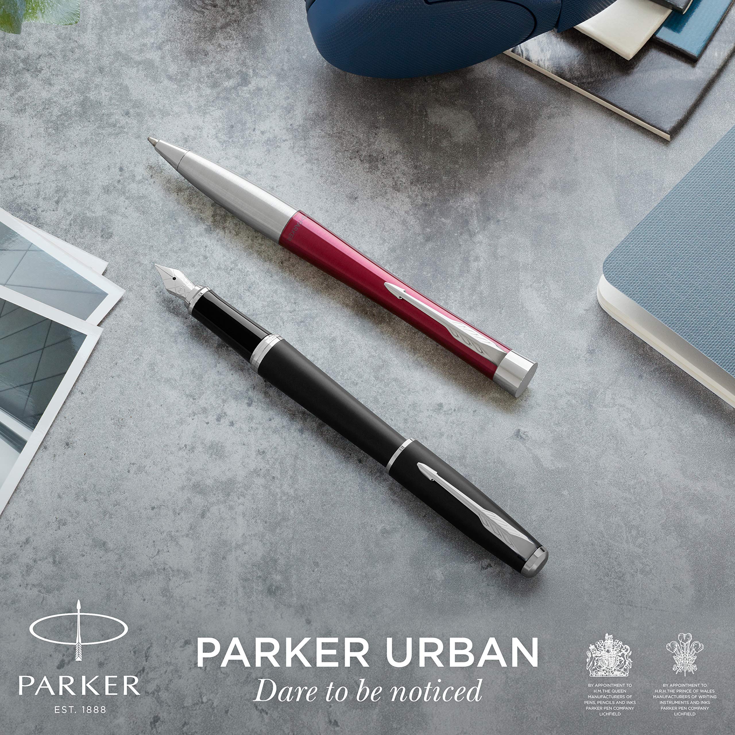 PARKER Urban Twist Ballpoint Pen | Vibrant Magenta with Chrome Trim | Medium Point Blue Ink Refill | Gift Box