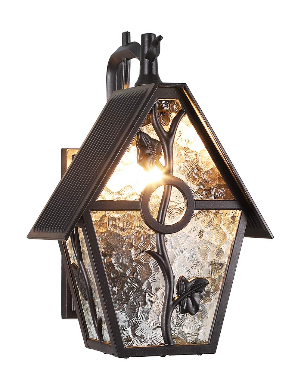 Rustic Outdoor Wall Lanterns Exterior Wall Mounted Sconce Light Designer Style Outdoor Wall Light Fixtures for Home Patio Garden Garage Farmhouse Porch Lighting with Water Glass, Oil Rubbed Brown