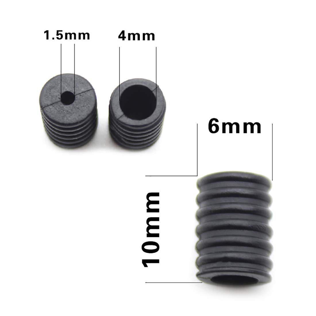 PLAZALA Cord Lock 100pcs White Black Soft Plastic Round Elastic Mask Adjustment Buckle Adult Children Elastic Adjustment Accessories