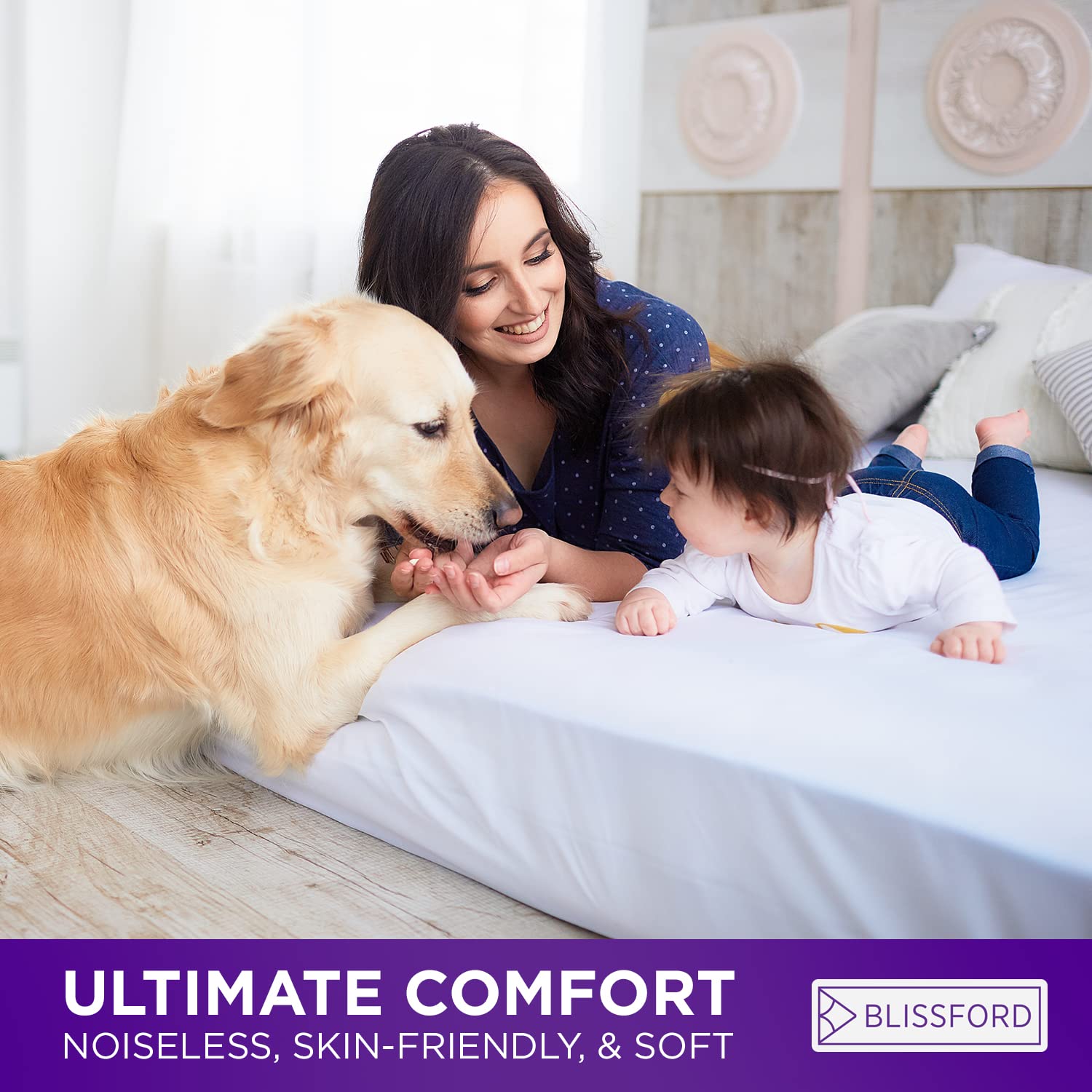 Plastic Mattress Protector Twin XL, Fitted Sheet Style, Waterproof Vinyl Mattress Cover, Heavy Duty Breathable - Bed Wetting and Spill Protection for Mattress by Blissford
