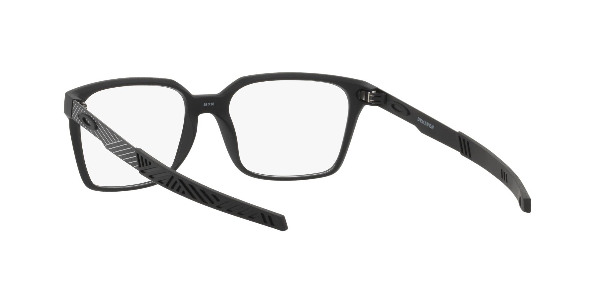 Oakley Men's Ox8054 Dehaven Rectangular Prescription Eyewear Frames, Satin Black/Demo Lens, 53 mm