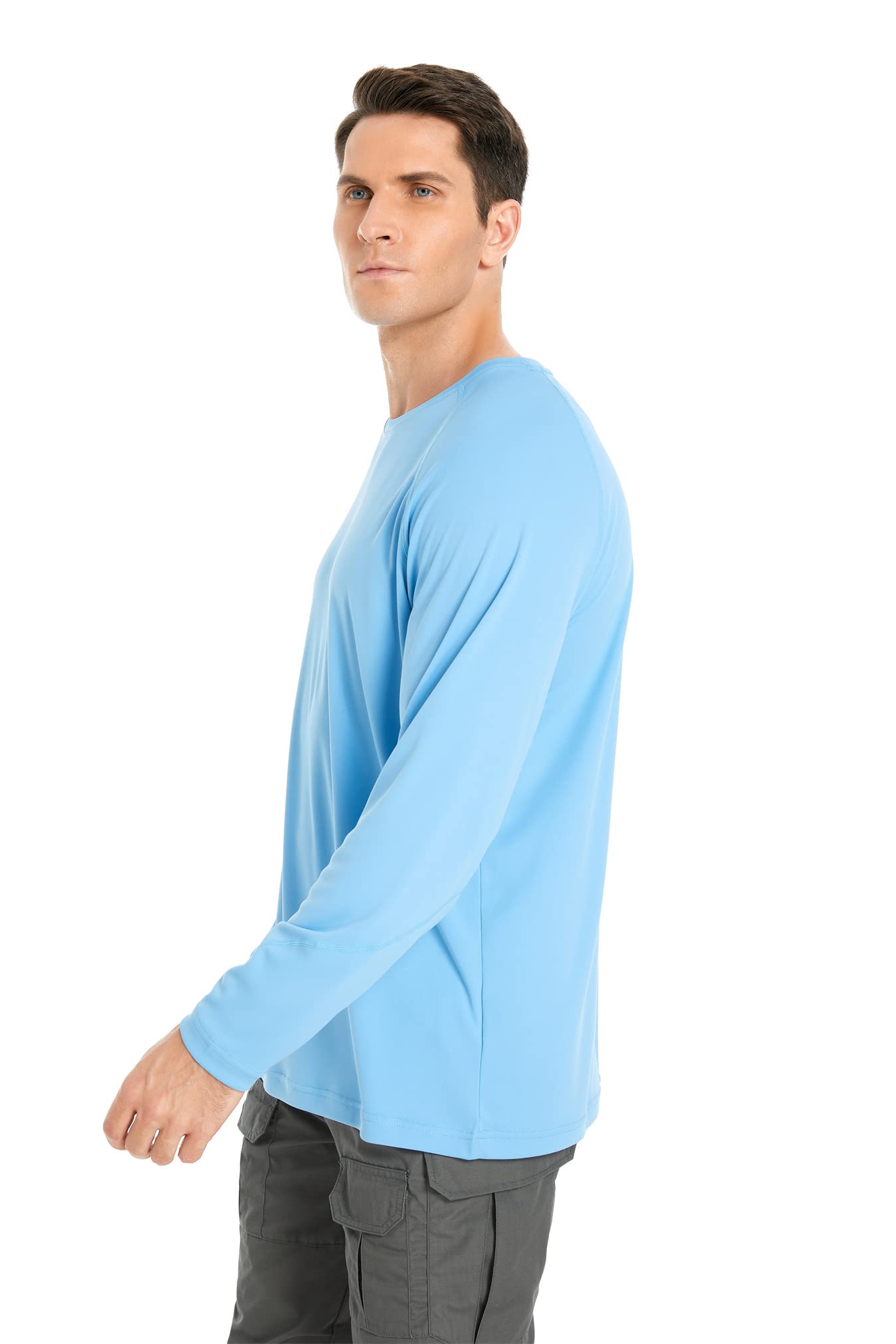 Swimming Shirts for Men UPF 50+ Fishing PFG Tshirt Sun Protection Long Sleeve Light Weight Soft Comfortable Shirts for Workout Hike Run Swim
