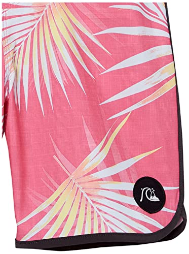 Quiksilver Boys' Surfsilk Scallop YTH 17 Boardshort Swim Trunk, Shocking Pink, 26/12