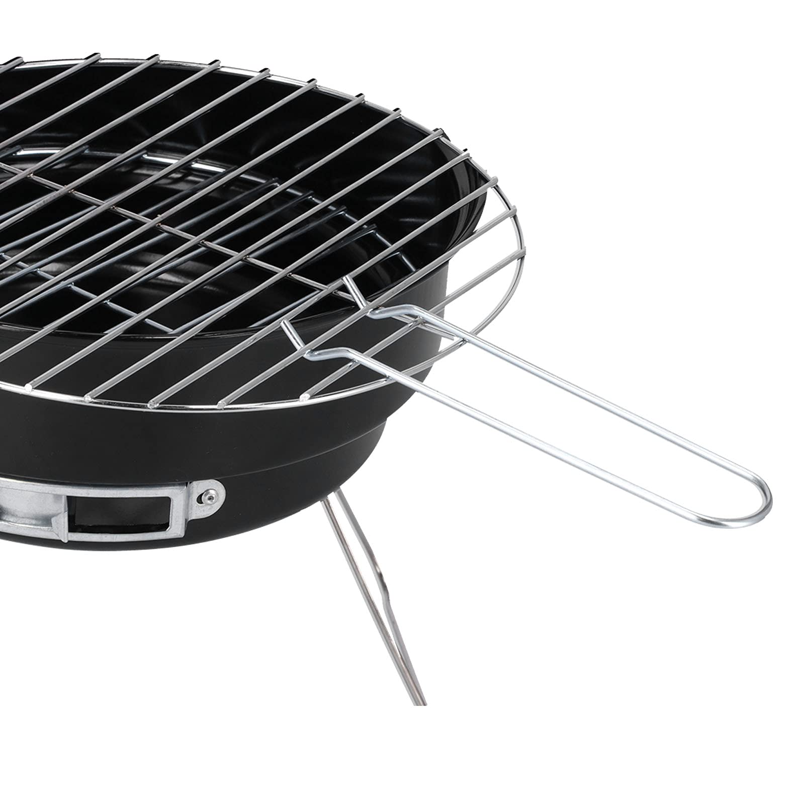 Mokernali Round Barbecue Grill, Portable Mini BBQ Grill Iron Charcoal Grill for Outdoor Cooking BBQ Camping Grill Coal Kettle Grill