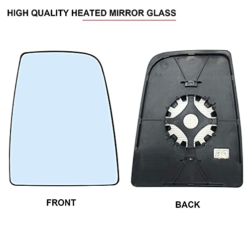 Passenger Right Side Heated Mirror Glass Replacement for 2015 2016 2017 Ford Transit T150 T250 T350 Mirror - Side View Heated Convex Mirror Glass with Rear Holder, Replace CK4Z17K707D