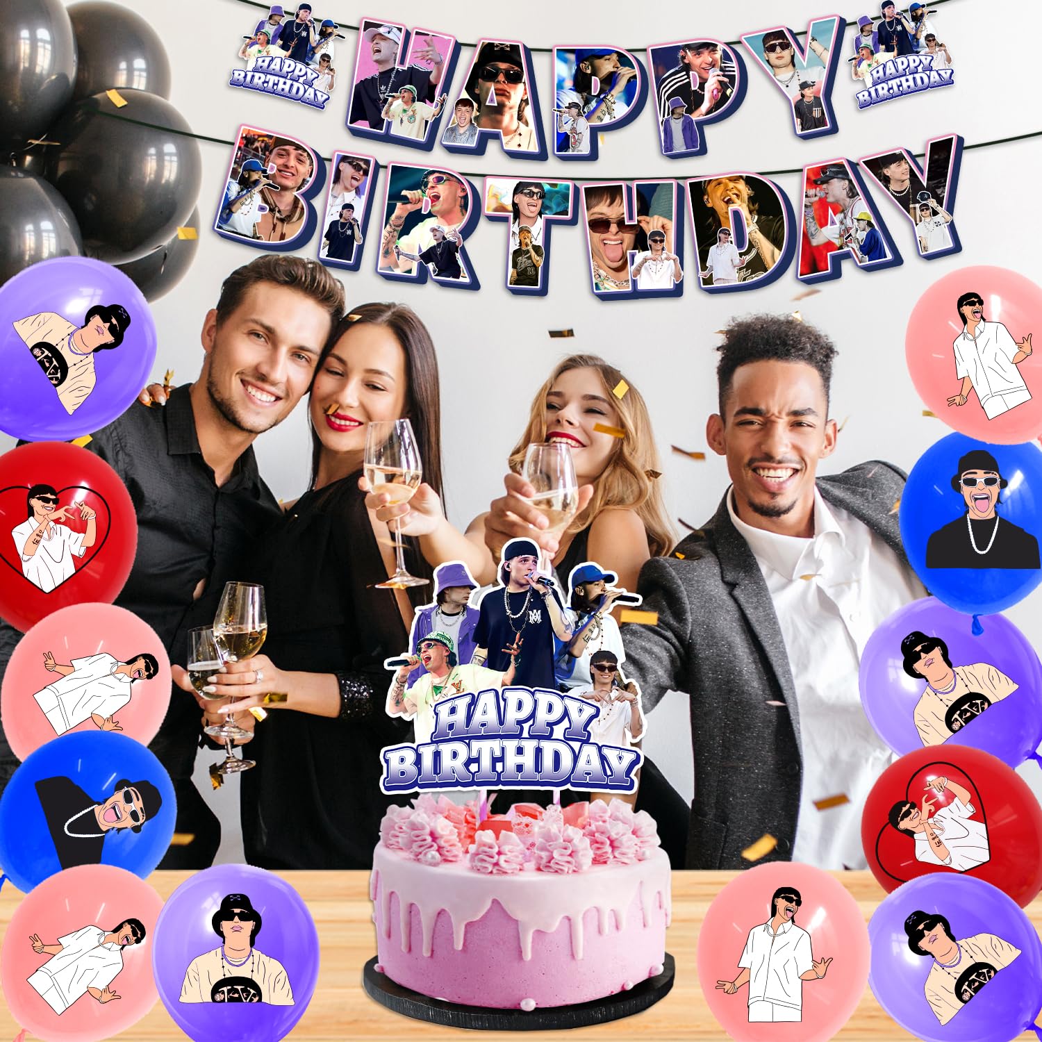 Pluma Singer Party Decorations, Pluma Singer Birthday Decorations includes Happy Birthday Banner, Pluma Singer Decorations Balloons and Pluma Singer Cake Topper, Pluma Singer Birthday Party