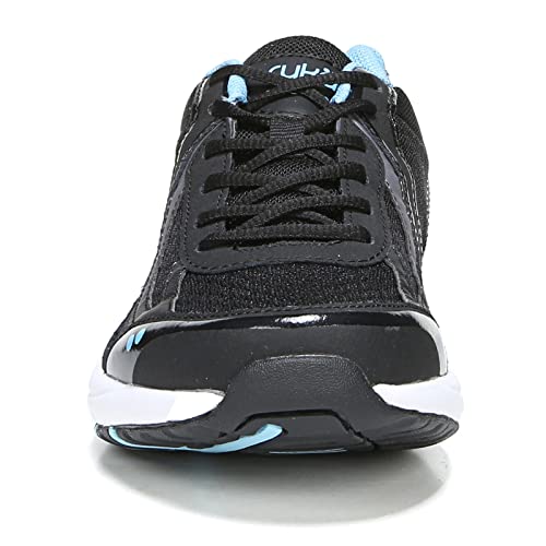 Ryka Women's Dash 3 Athletic Shoe, Black/Meteorite/nc Blue, 8.5 M US