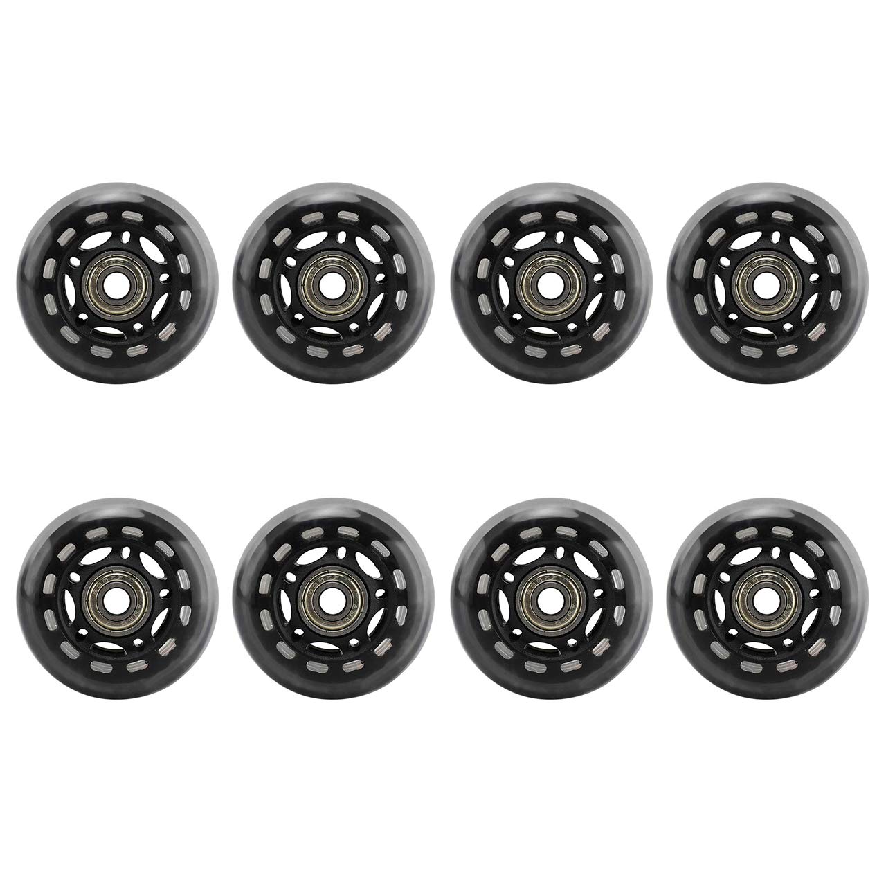 NEWCOMDIGI 64mm 8 Pack Inline Skate Wheels Skates, Skateboards Scooters Inline Roller Skating Inline Skate Parts Wheels Replacement Wheels with Bearings