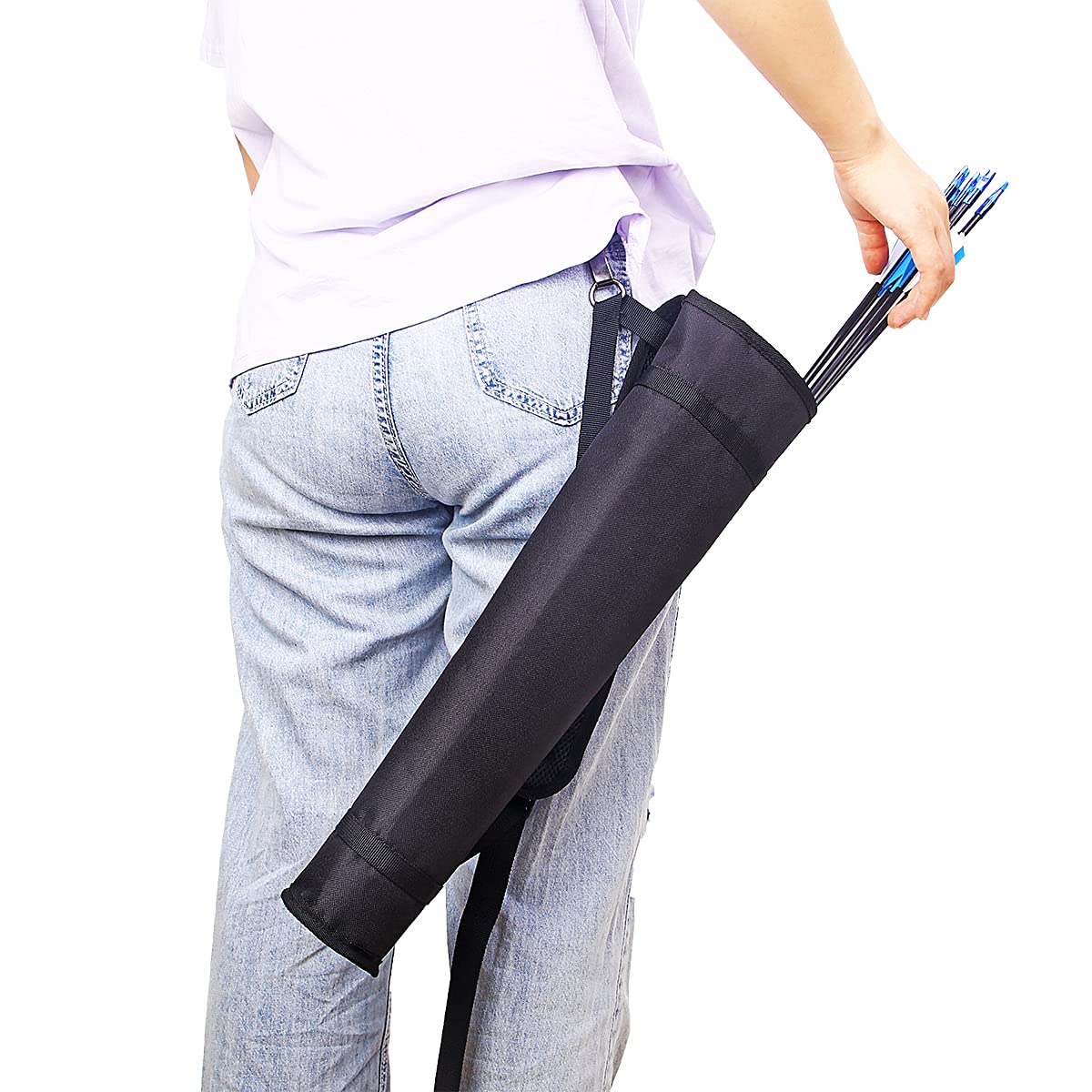 RZAHUAHU Archery Arrow Quiver for Arrows 2pcs Holder Adjustable Storage Arrow Bags Two Pieces Hip and Back Quiver for Bow Hunting and Target Practice Archery Accessories Outdoor Target Shooting