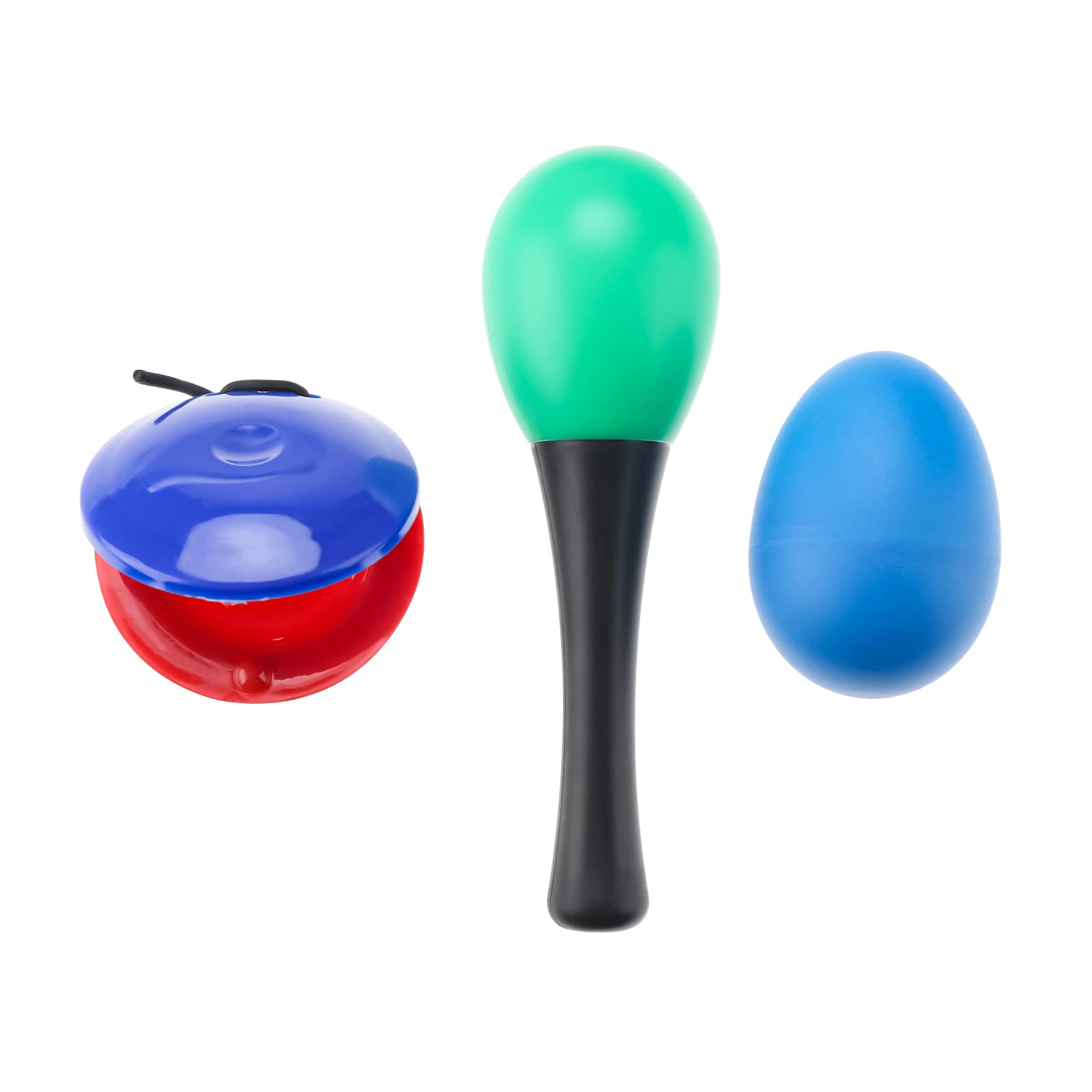 Patioer Metal Guiro, 12" x 6" & 10" x 3" Stainless Steel Guiro Percussion Instrument with Scraper Guiro Shaker Latin Percussion Musical Training Tool, with Egg Shaker Maracas Castanets Set