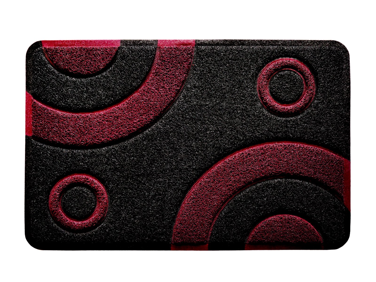 Smartcatcher Mats Bullseye Anti-Fatigue Standing Kitchen Mats Cushioned, 36 X 24, Black And Red Wine