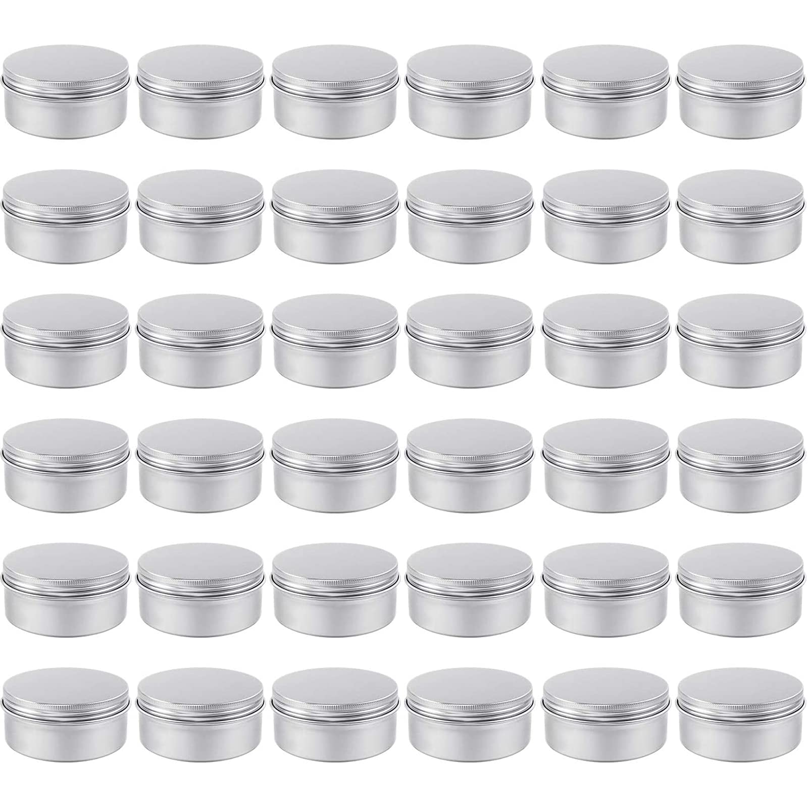 Moretoes 36pcs Tin, 4oz Metal Round Tins, Aluminum Empty Candle Tins with Screw Lid for Salve, Spices or Candles