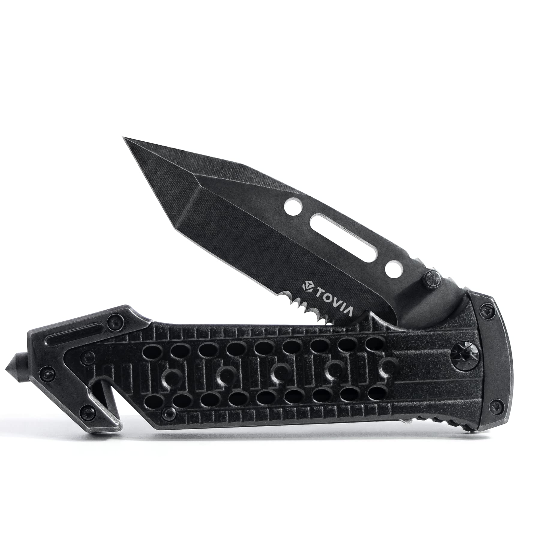 T TOVIA Folding Pocket Knife Portable Multifunctional Tactical Knives with Aluminum Handle for Outdoor, Tactical, Survival, Camping, Hunting
