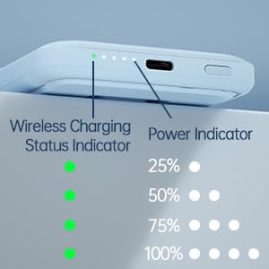 NEWDERY Wireless Power Bank, 10000mAh Magnetic Portable Charger with Foldable Stand 22W USB C, 15W Fast Charging External Battery Pack for iPhone 15 Pro Max/15 Plus/15 Pro/15, iPhone 14/13/12 Series