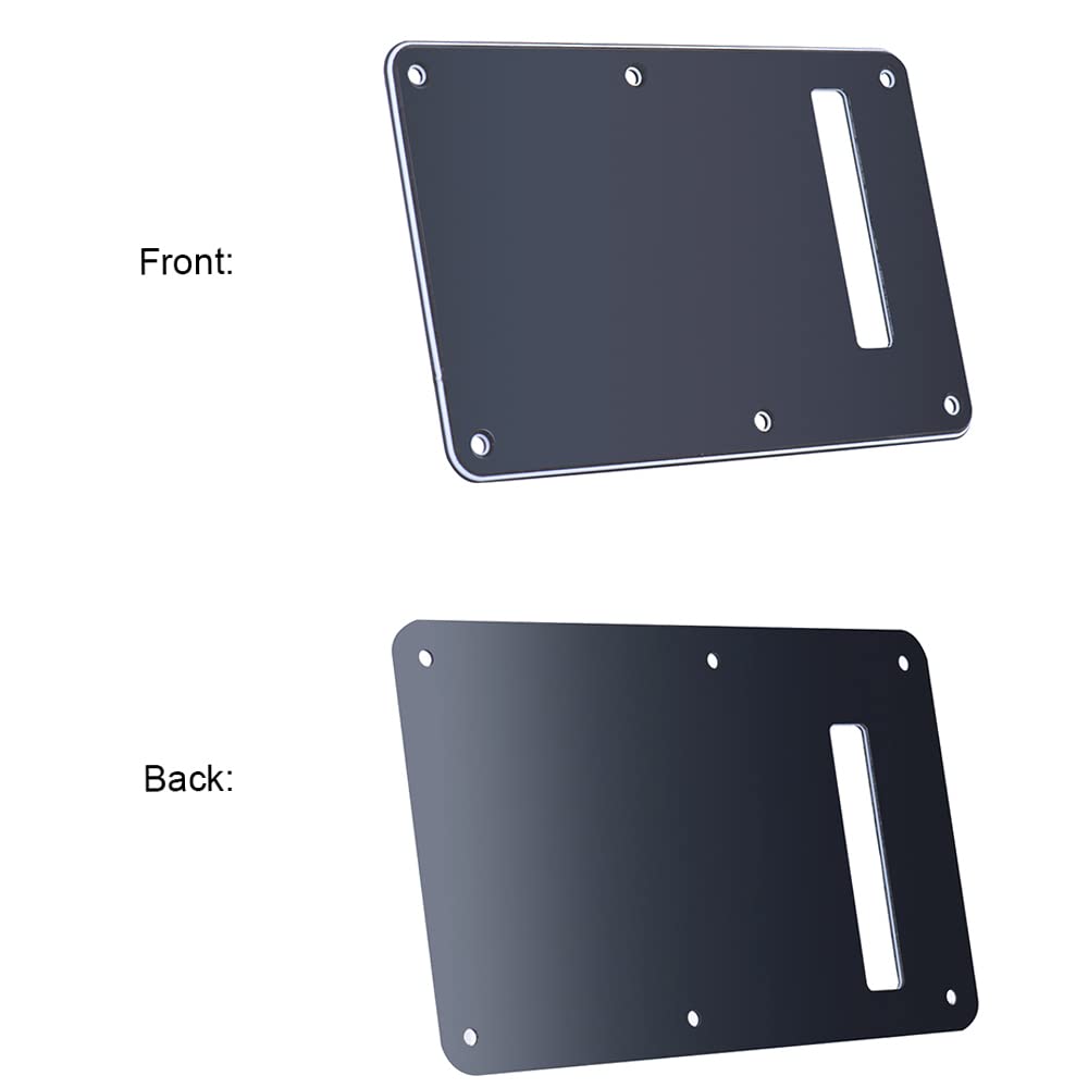Sasuori Pickguard Tremolo Cavity Cover Backplate Back Plate 3Ply for Modern Style Electric Guitar Black
