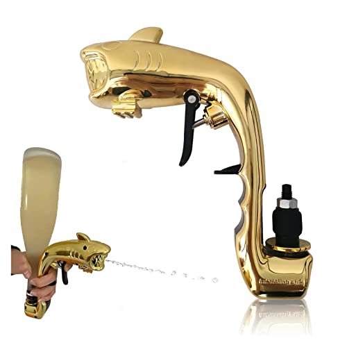 Wine Sprayer - Shark/Dolphin Shaped Champagne Sprayer Beer Bottle Durable Sprayer Alloy Party Club Bar Tool (Color : Shark (Black))