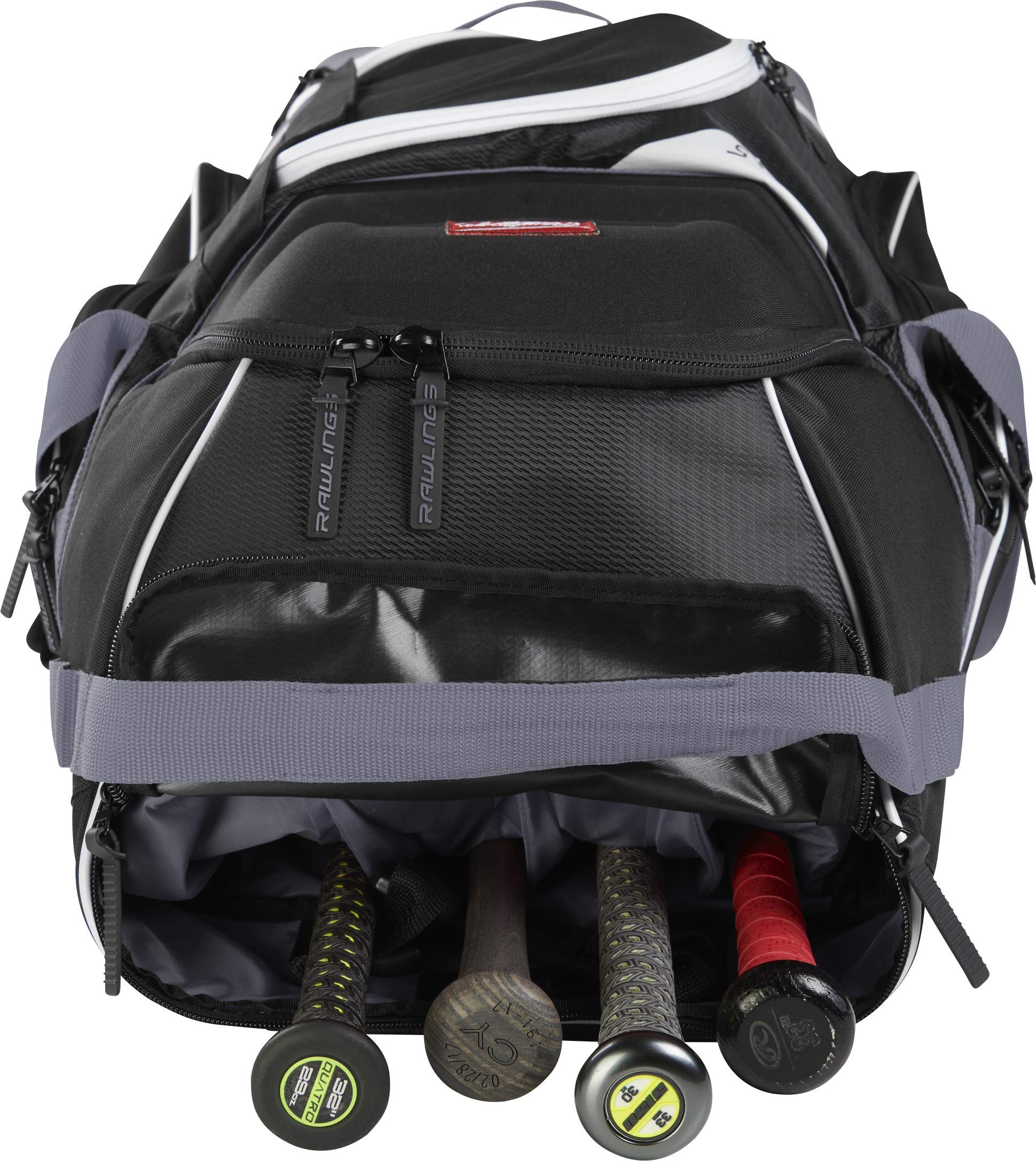Rawlings | R1502 Wheeled Catcher's Bag | Baseball/Softball | Black