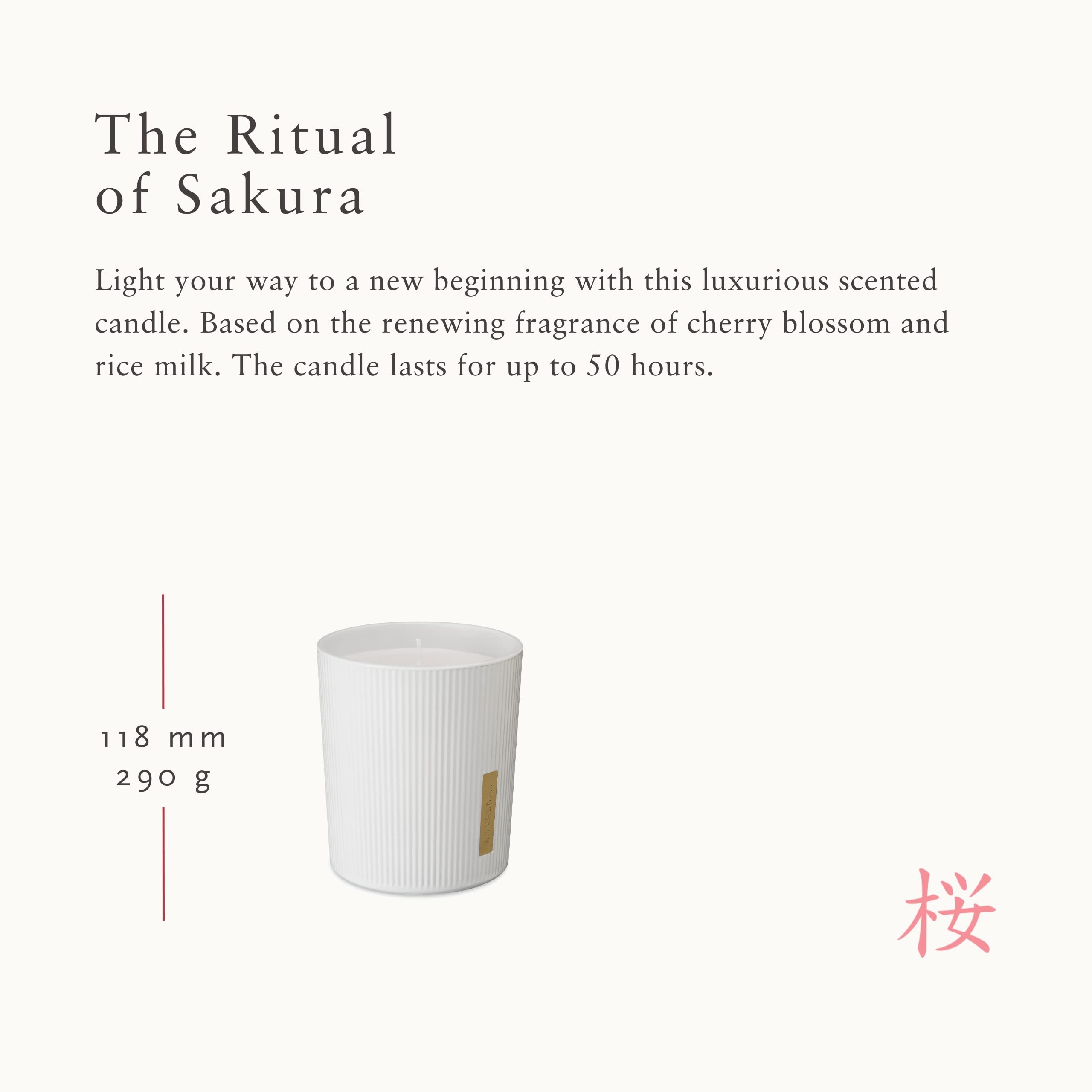 RITUALS Sakura Home Decor Scented Candle with Cherry Blossom & Rice Milk - 10.2 Oz