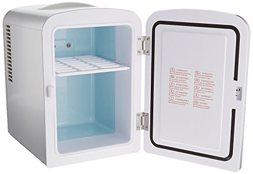 Uber Appliance Mini Fridge for Beauty, Skin Care, Makeup, Cosmetics Storage-6 can Capacity Portable Refrigerator Cooler and Warmer-Thermoelectric Technology-for Bedroom, Office, Dorm or car