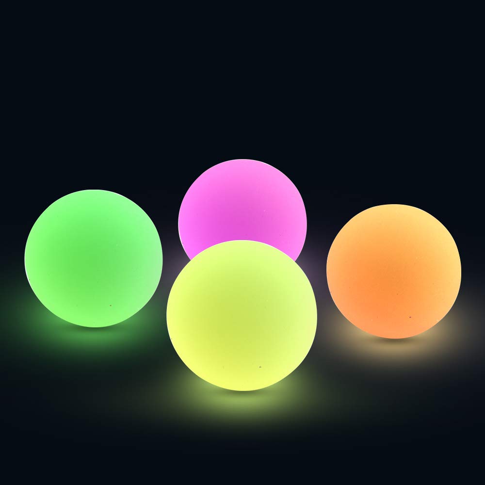 Onepine 12 Pieces Large Bouncy Balls for Kids 5 Styles Superball in Bulk Includes 4 Bright Luminous Bouncy Balls,1.65inch/42mm