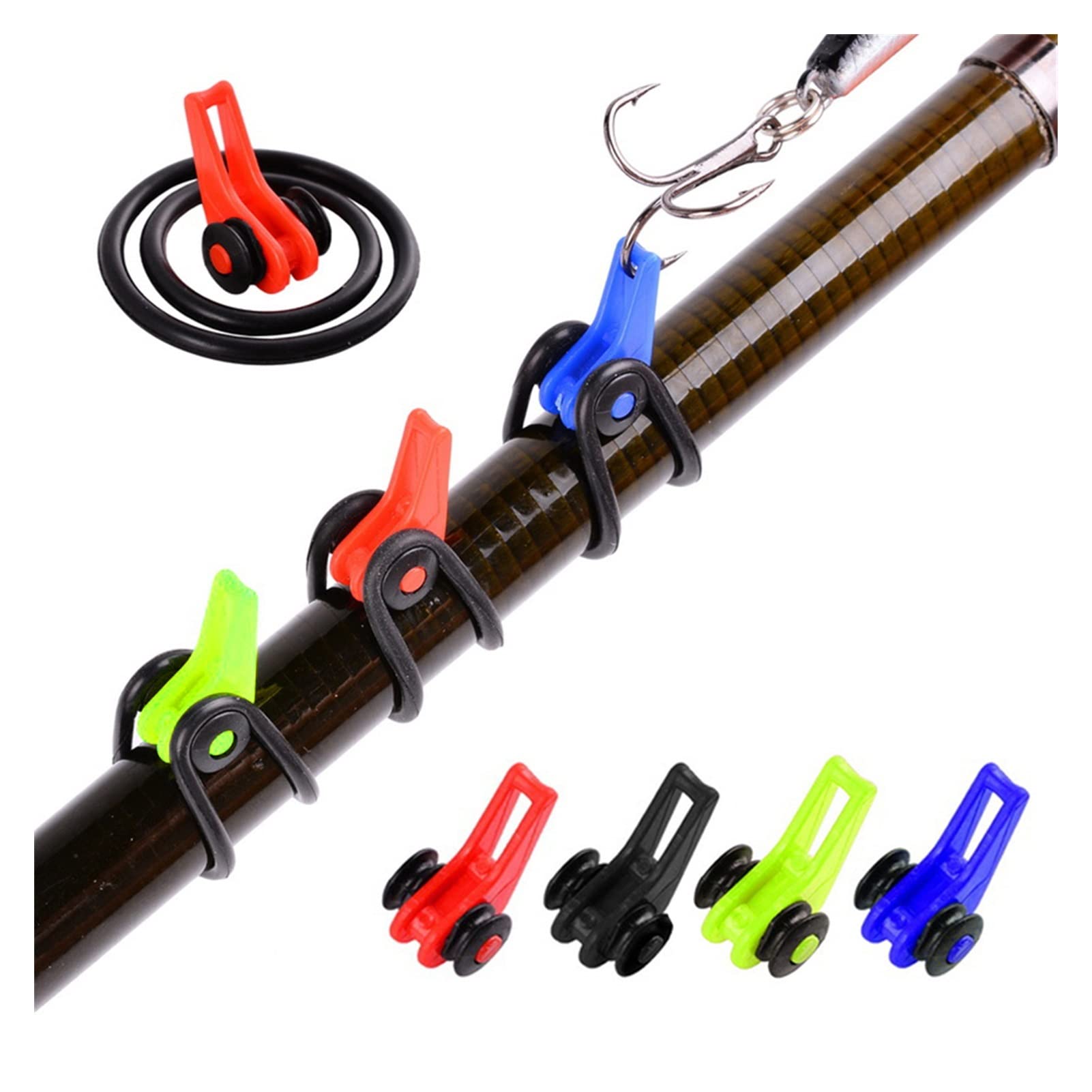 VSOLS 10pcs/lot Fishing Rod Pole Hook Keeper Bait Lure Accessories Jig Hooks Holder Fishing Tool (Color : Blue)