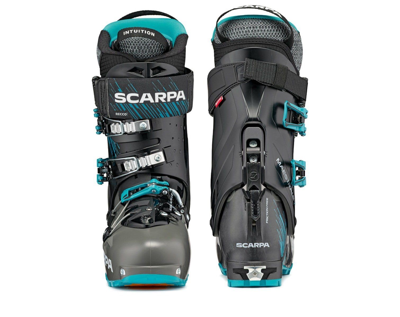 SCARPA Men's Maestrale XT Alpine Touring Ski Boots for Backcountry and Downhill Skiing - Anthracite/Azure - 29.5