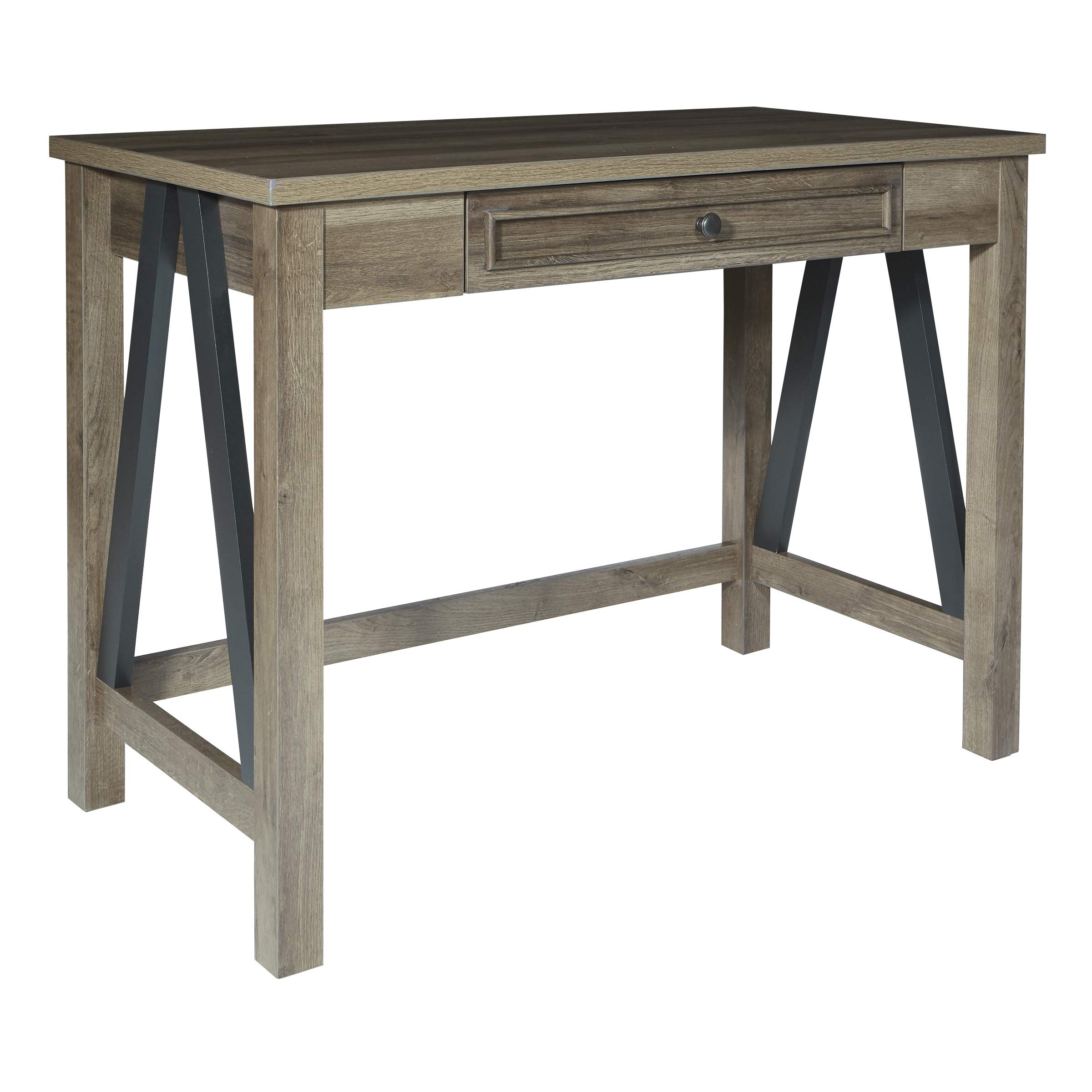 OSP Home Furnishings Braydon 42-Inch Wide Writing Desk, Grey Oak