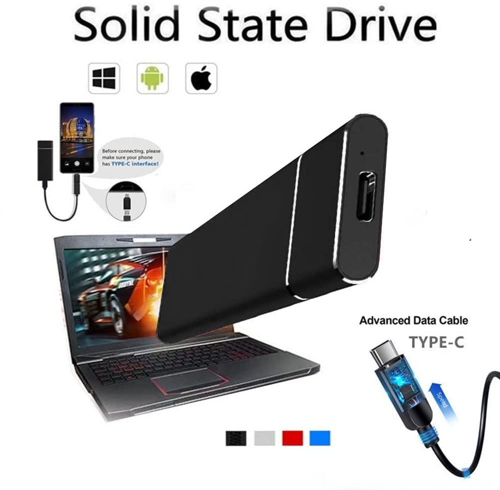 YASHAN Portable External Solid State Drive 2TB Super Speed USB 3.1 /Type-C for Mac, PC, Laptop 2022 Upgrade (2TB, Black)