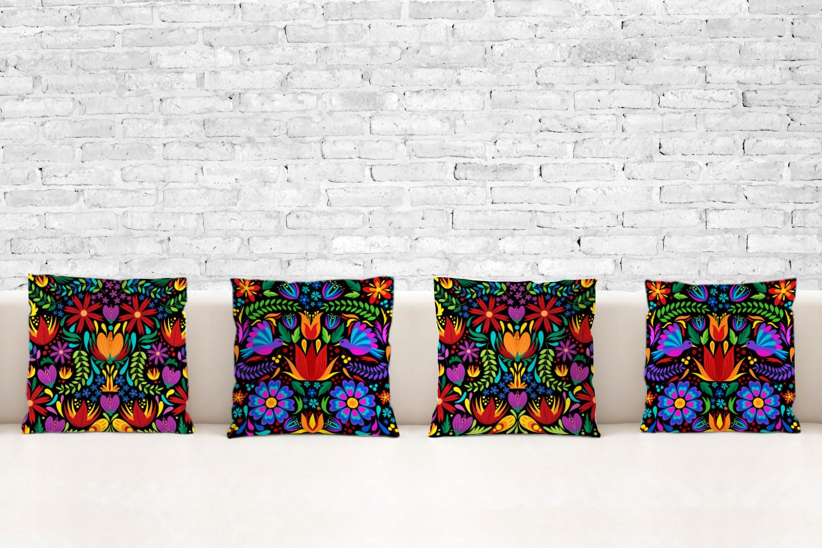 Nepnuser Mexican Throw Pillow Covers 18x18 Set of 4 Cinco De Mayo Decoration Day of The Dead Mexico Fiesta Pillow Cases for Bed Couch Sofa Home Decor