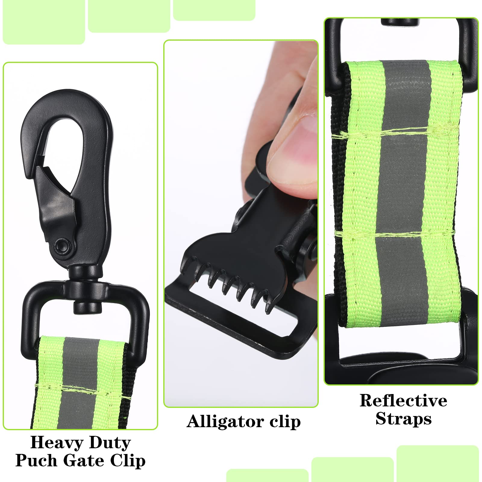 Yingzhao 2 Pieces Firefighter Glove Strap Safety Glove Holder Glove Clips Glove Belt Clip for Work Firefighter Rescue(Green)