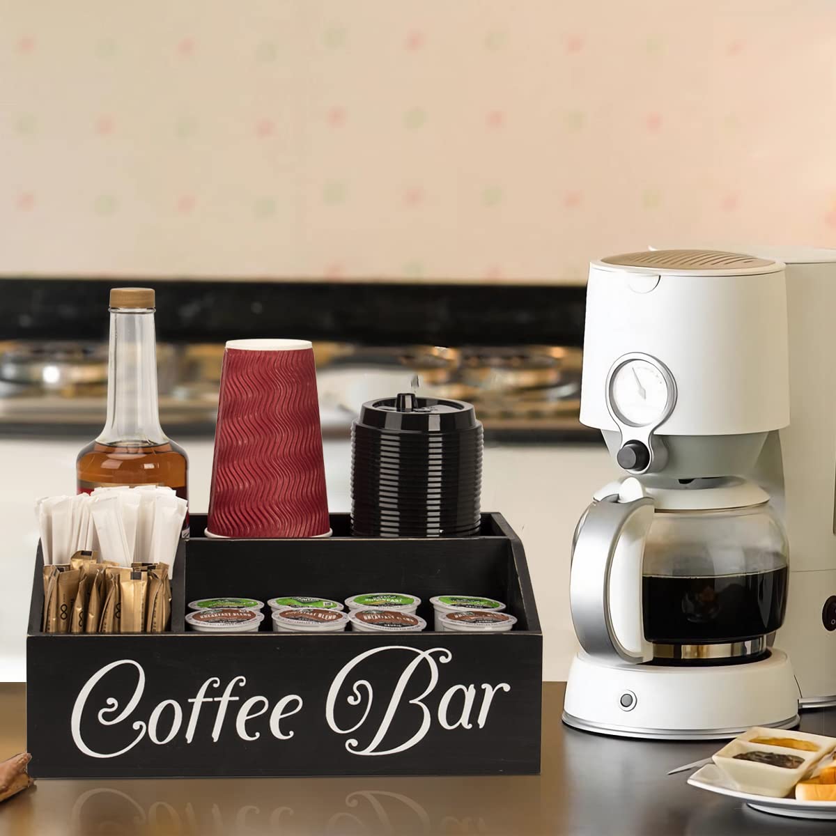 SHINGYU Coffee Station Organizer Coffee Bar Organizer for Countertop Large Capacity K Cup Holder Coffee Pod Holder Farmhouse Coffee Bar Accessories
