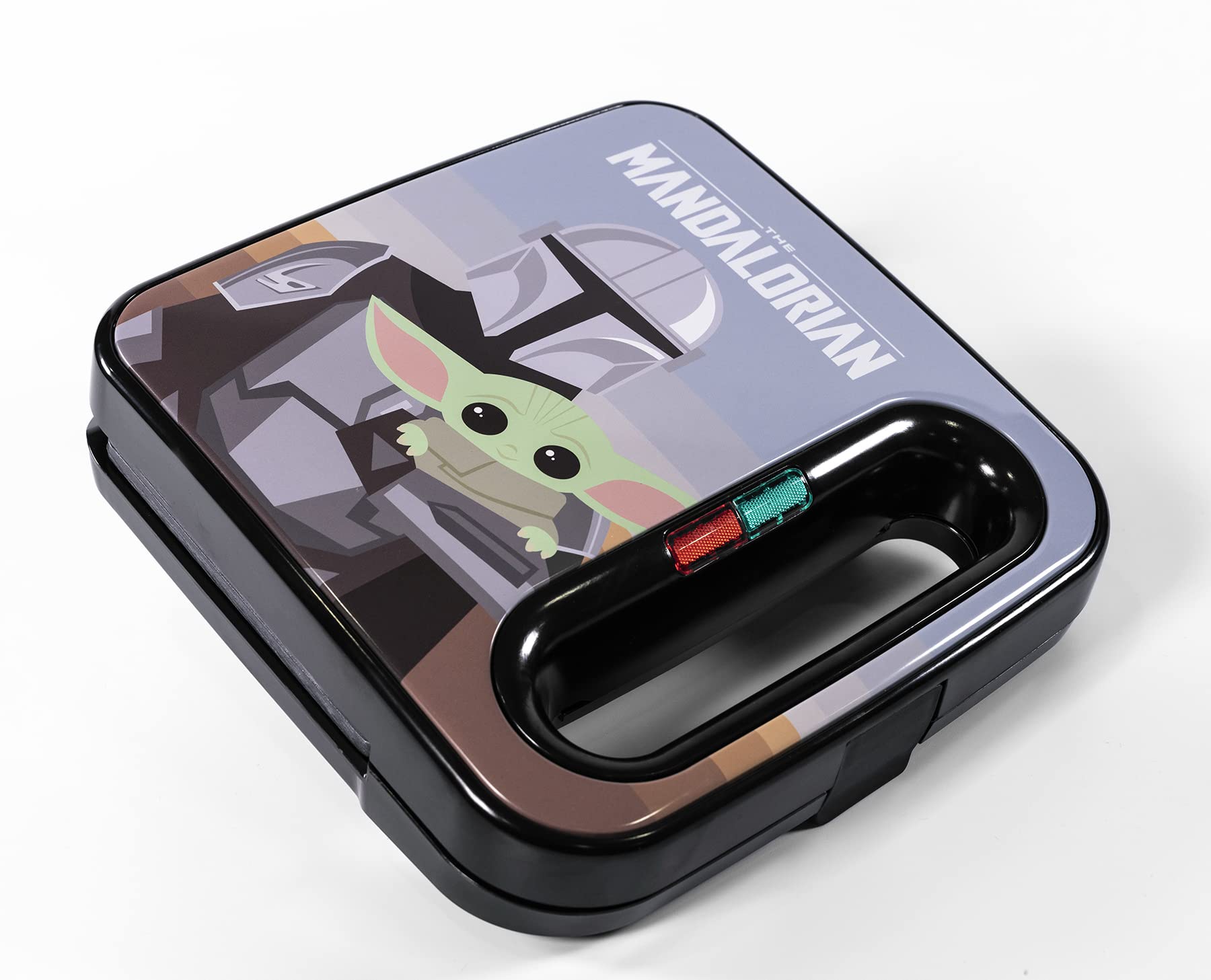 Uncanny Brands The Mandalorian Grilled Cheese Maker- Panini Press and Compact Indoor Grill- Baby Yoda and Mando Sandwich