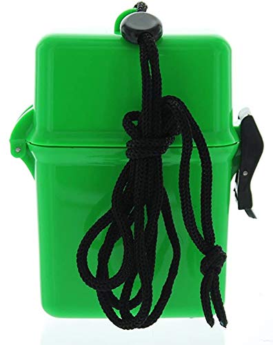 Readi USA Green Waterproof (Spills Splashes) Dry Box Case- Beach, Boat & Pool - Money, Id, Key's Cigarettes N More - Travel Camping Hiking Geocache First Aid Organization & Security