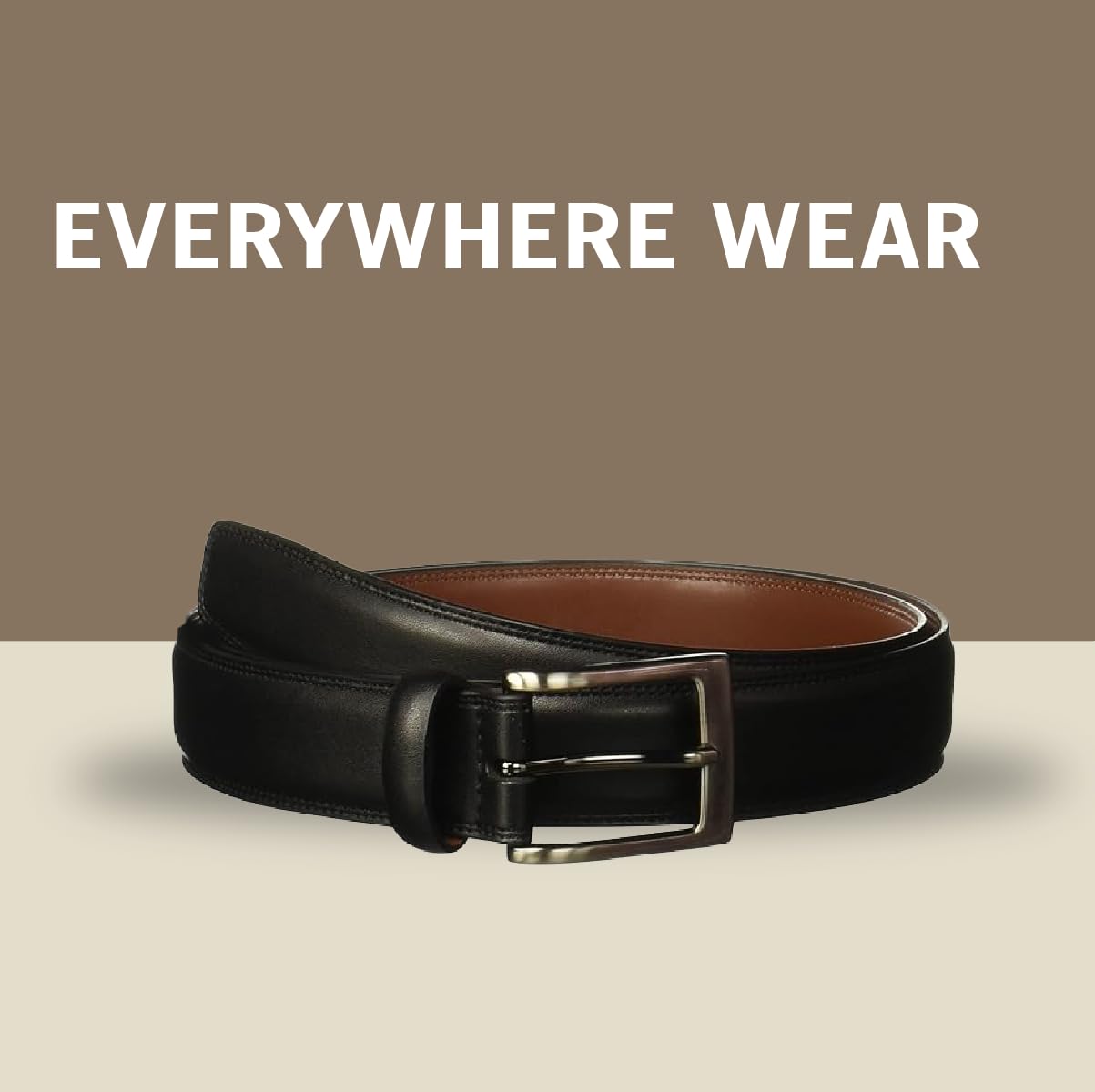 Perry Ellis Leather Men's Belt (Sizes 30-54 Inches Big & Tall), Timothy Cognac, 34